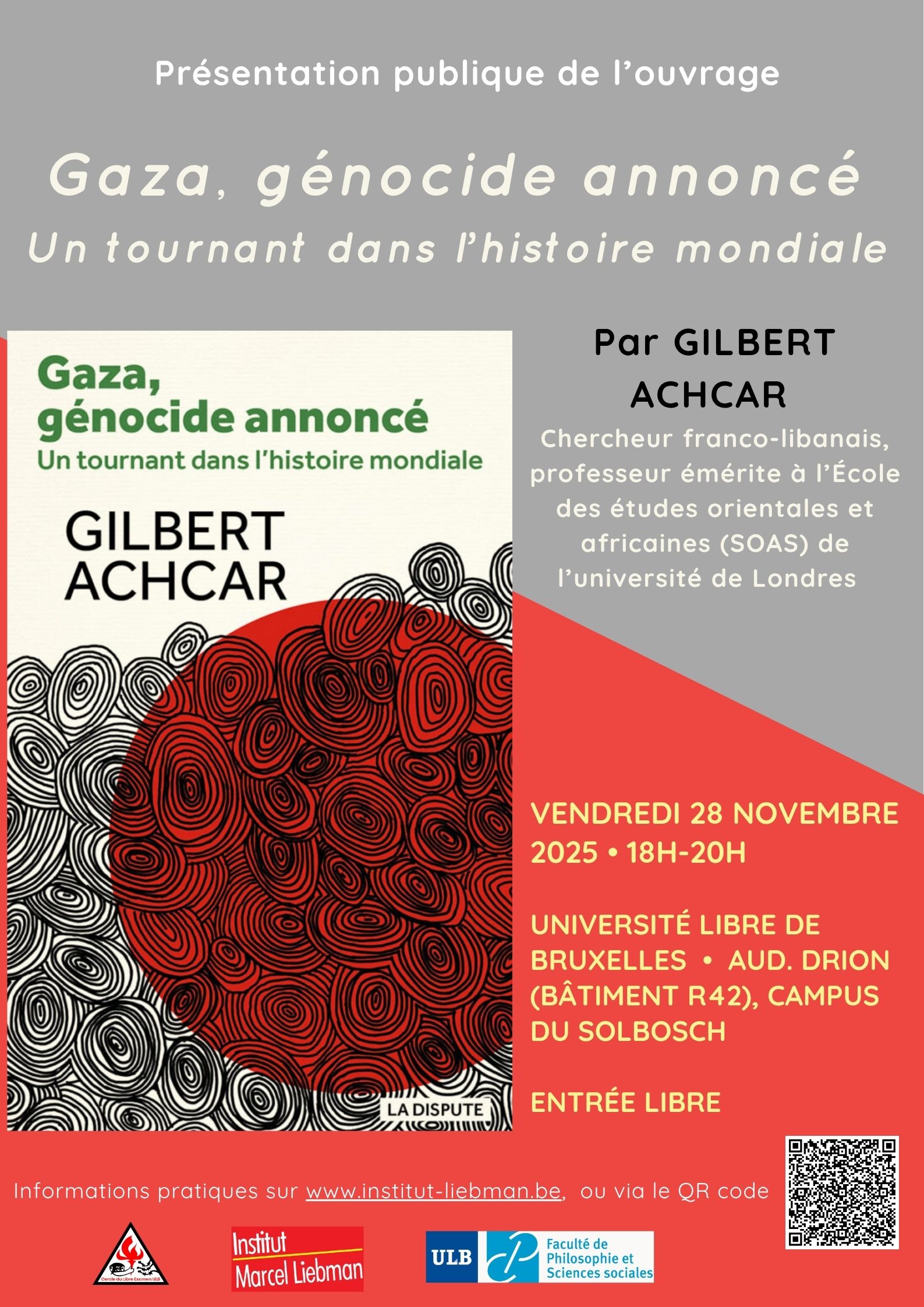 Conférence de Gilbert Achcar autour de son dernier ouvrage « Gaza ...